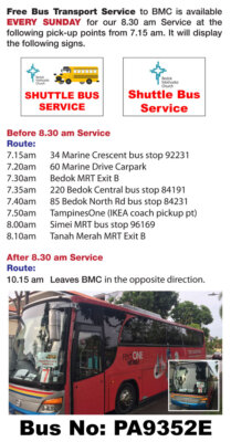 Getting to BMC – Bedok Methodist Church