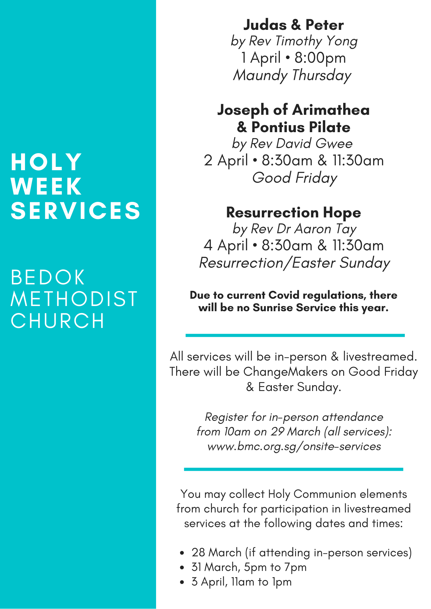 BMC 2021 Holy Week Services – Bedok Methodist Church